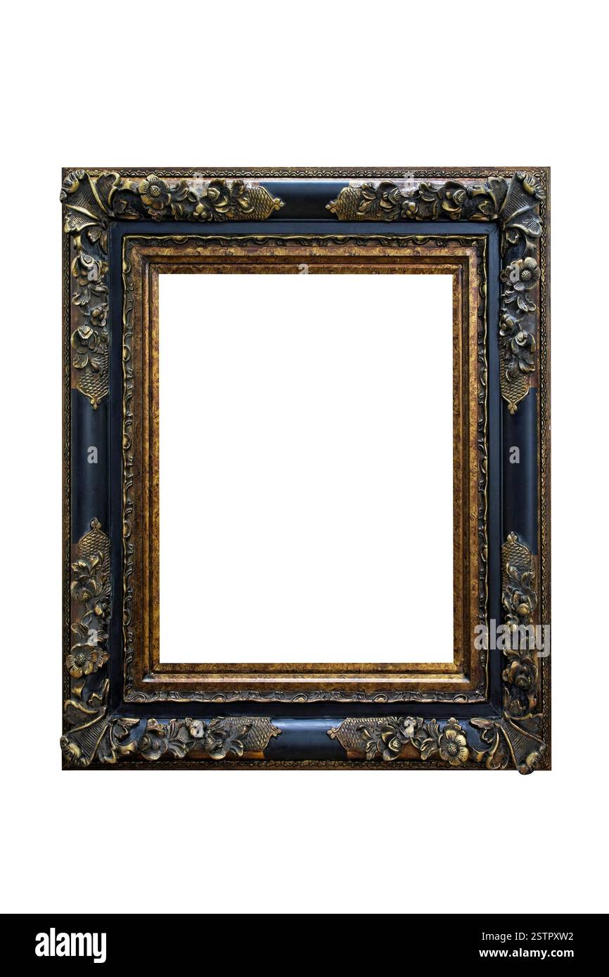 Brass photo frame isolated included clipping path Stock Photo - Alamy