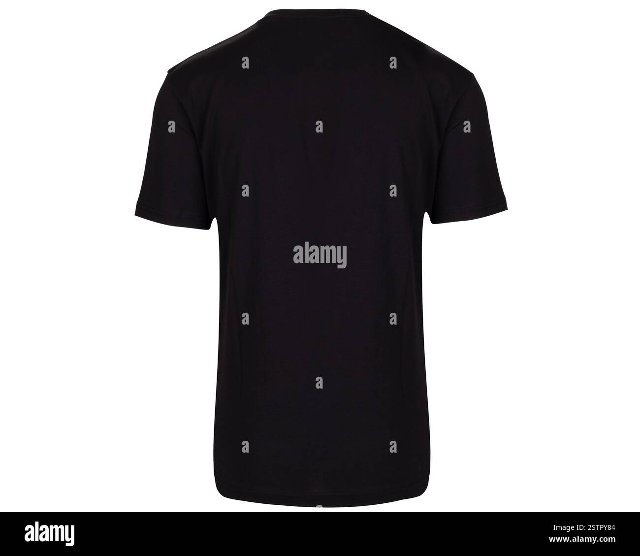 Black Plain T Shirt Back View Isolated on White Stock Photo - Alamy