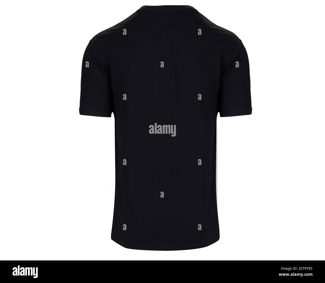 Black Plain T Shirt Back View Isolated on White Stock Photo - Alamy