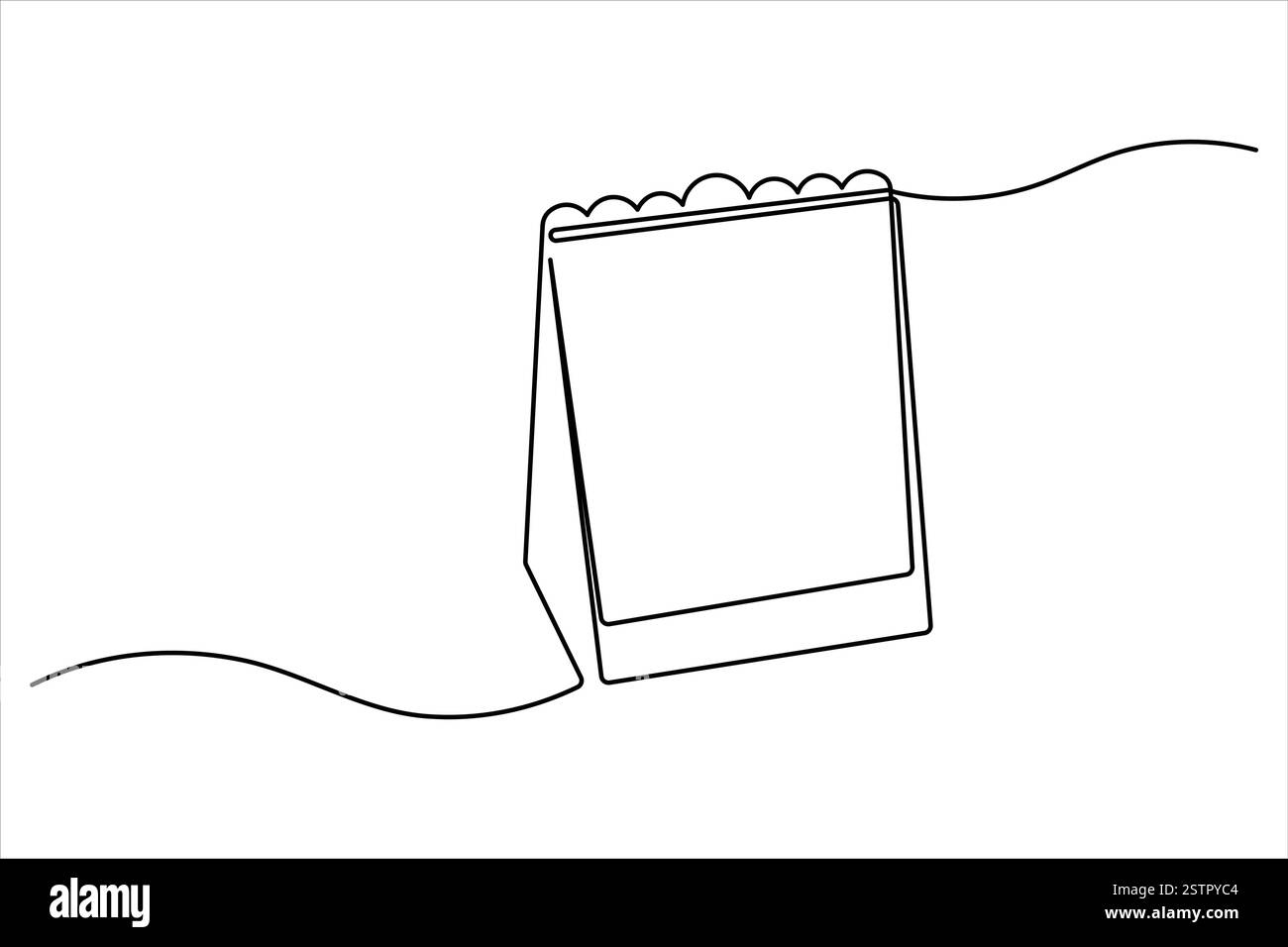 Single line art table calendar Month Date continuous drawing of outline ...
