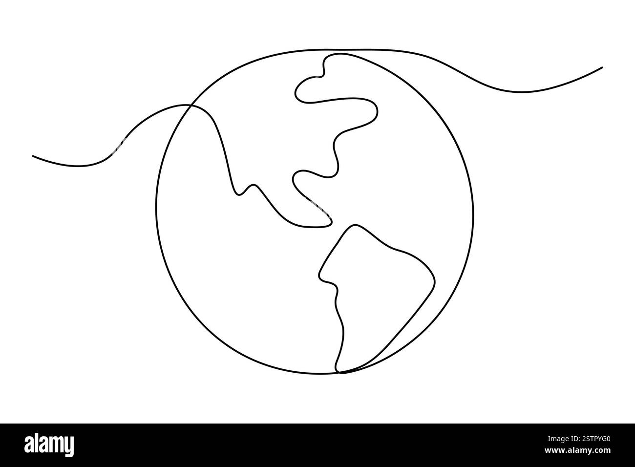 Continuous one-line earth globe outline vector illustration for ...