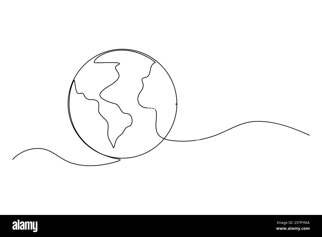 Continuous one-line earth globe outline vector illustration for ...