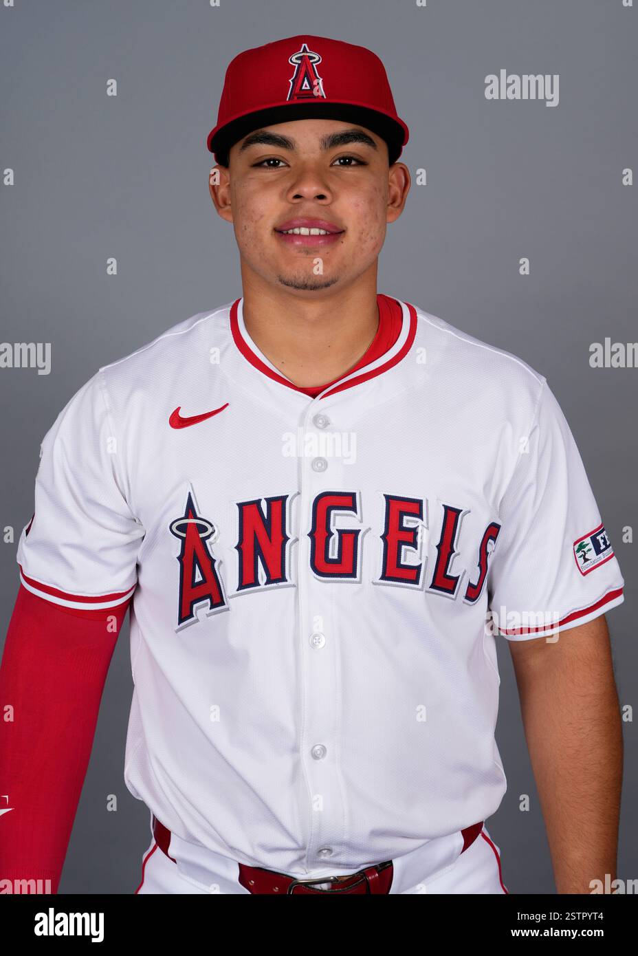 This is a 2025 photo of Juan Flores of the Los Angeles Angels baseball team. This image reflects ...