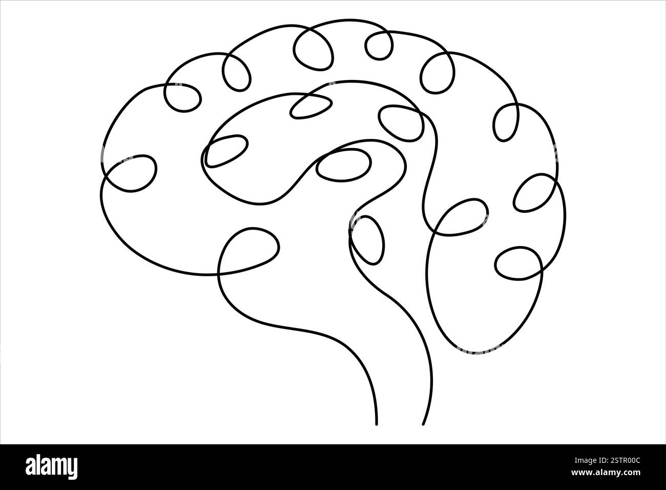 Human brain continuous one line drawing concept of Hand drawn ...