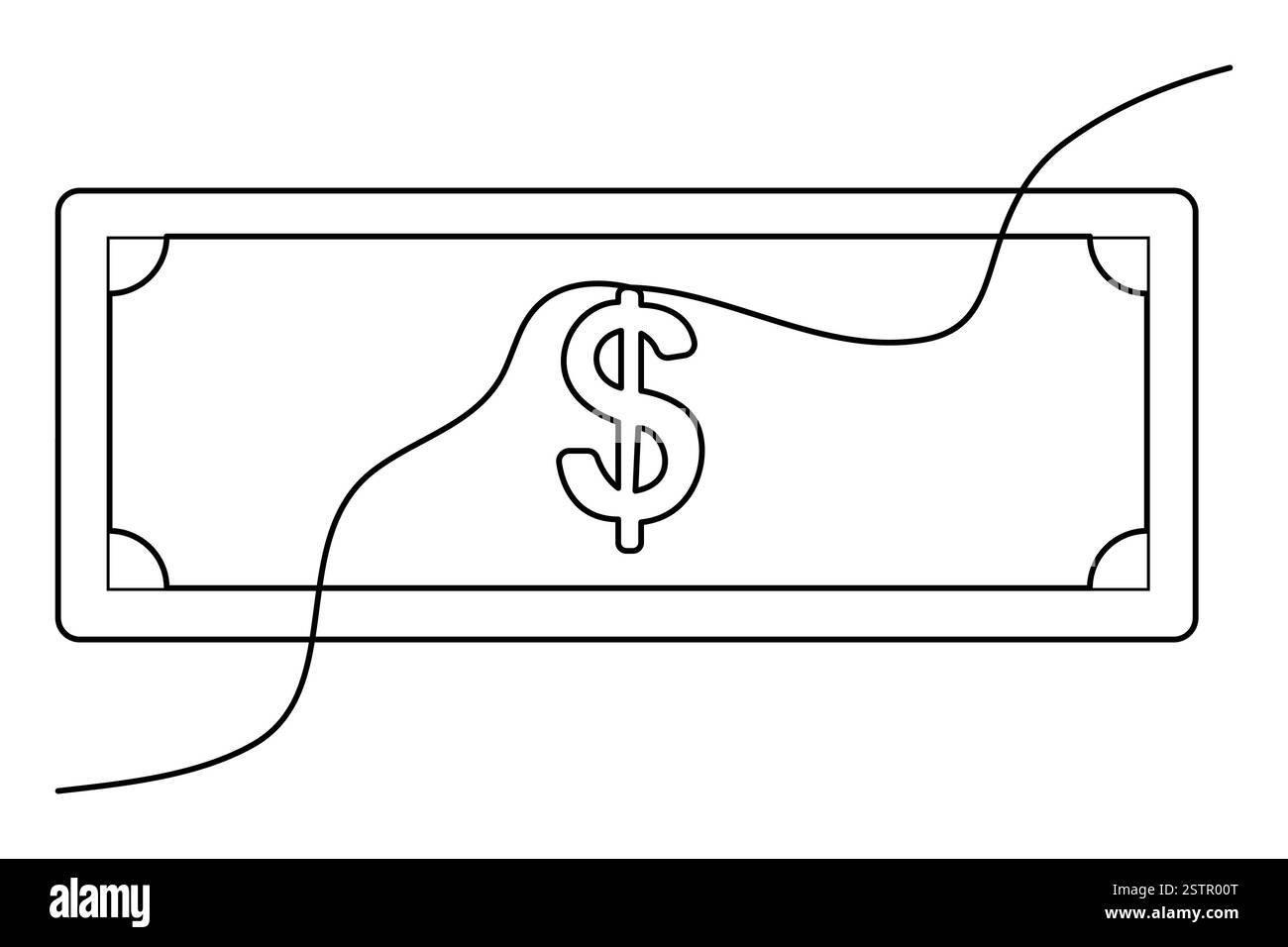 Dollar symbol in continuous line drawing style. Line art of dollar ...