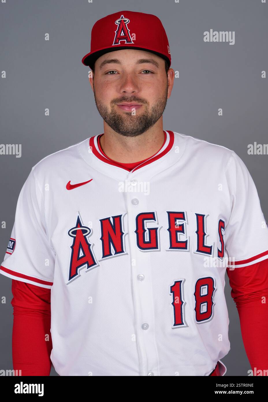 This is a 2025 photo of Nolan Schanuel of the Los Angeles Angels baseball team. This image ...