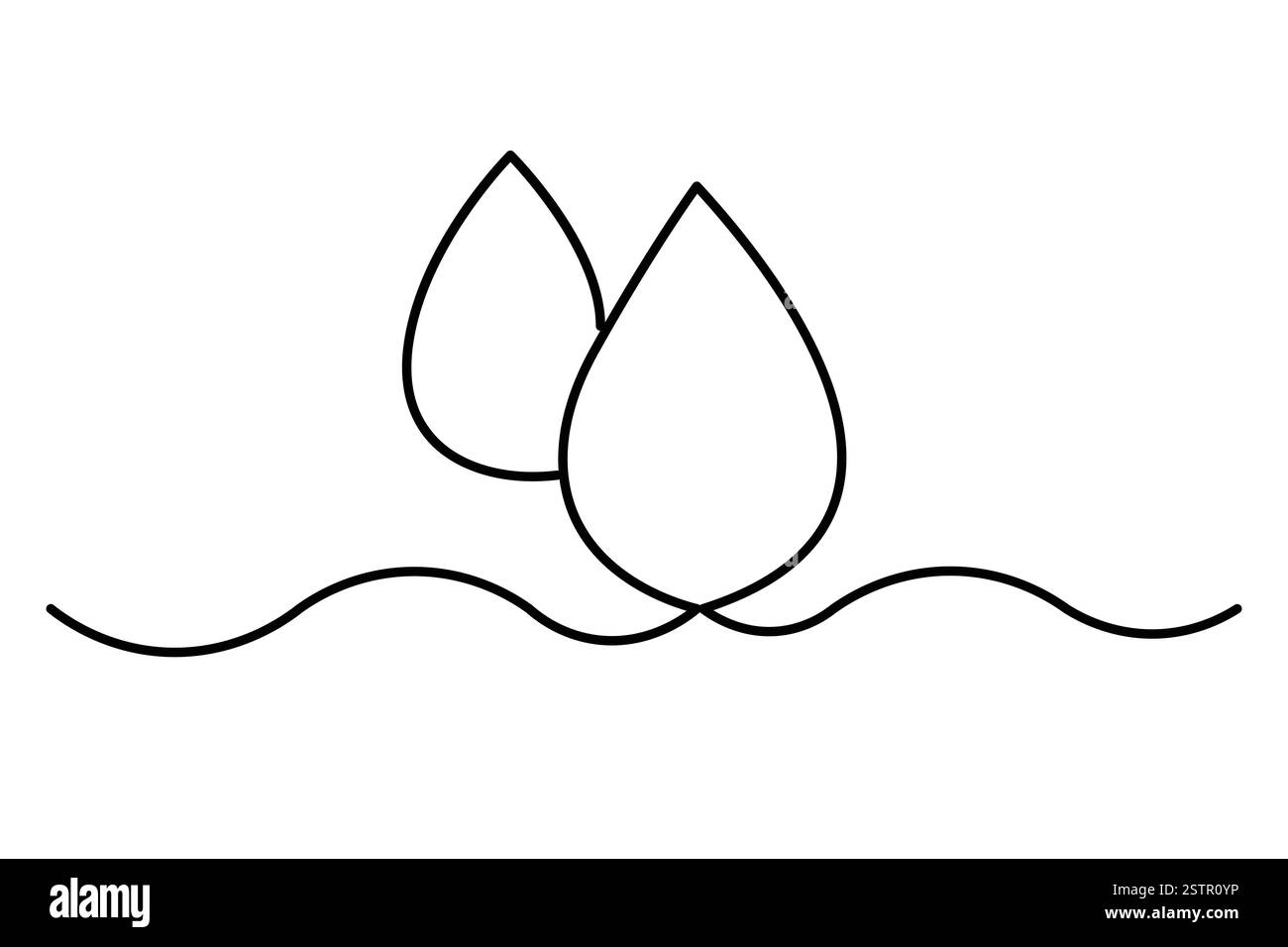 Continuous line drawing of Water drop line icon. rain drop icon. Vector ...