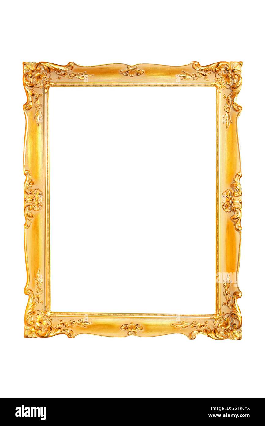 Shinny frame in pure gold clipping path included hi-res stock ...