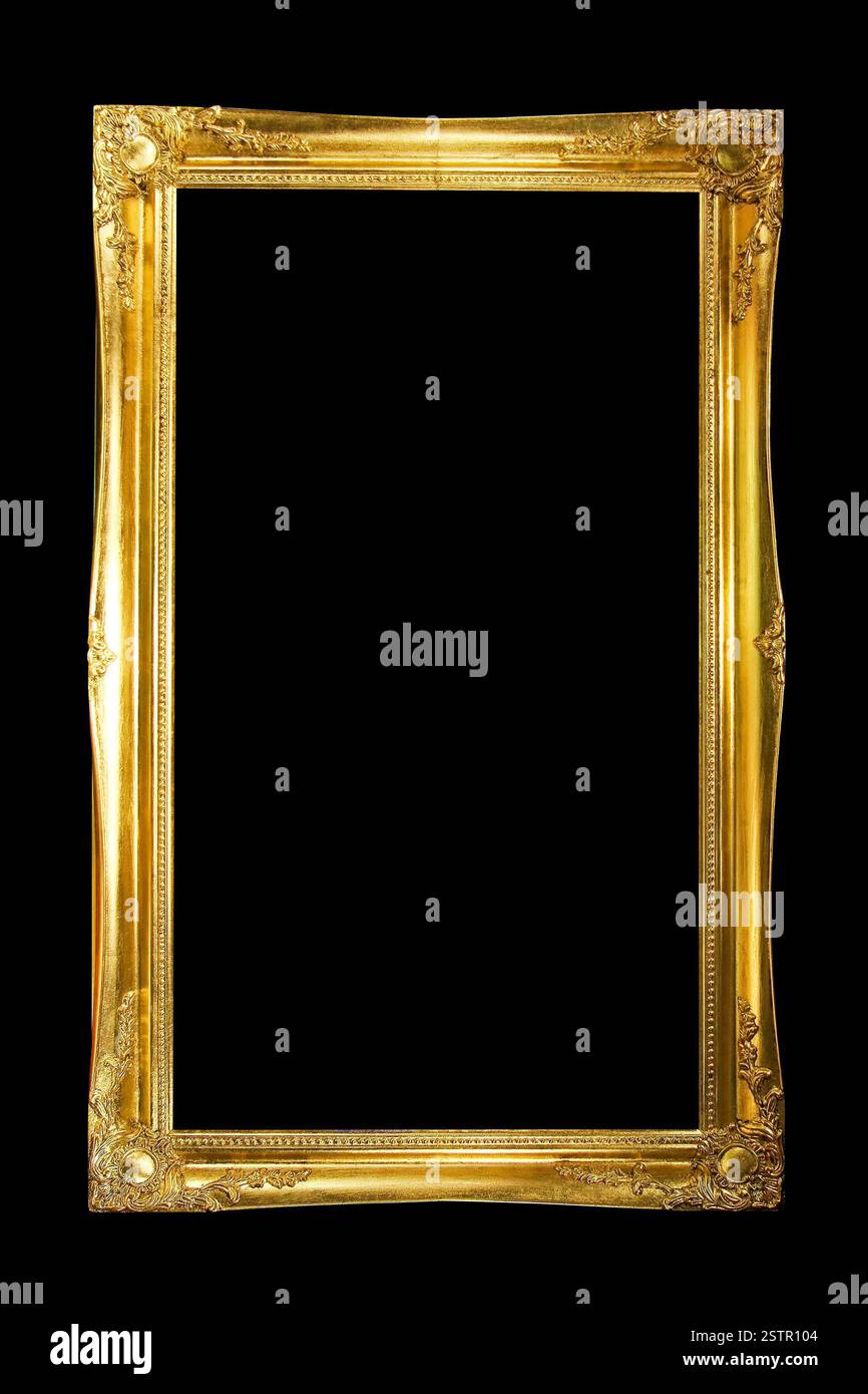 Portrait frame in gold isolated included clipping path hi-res stock ...