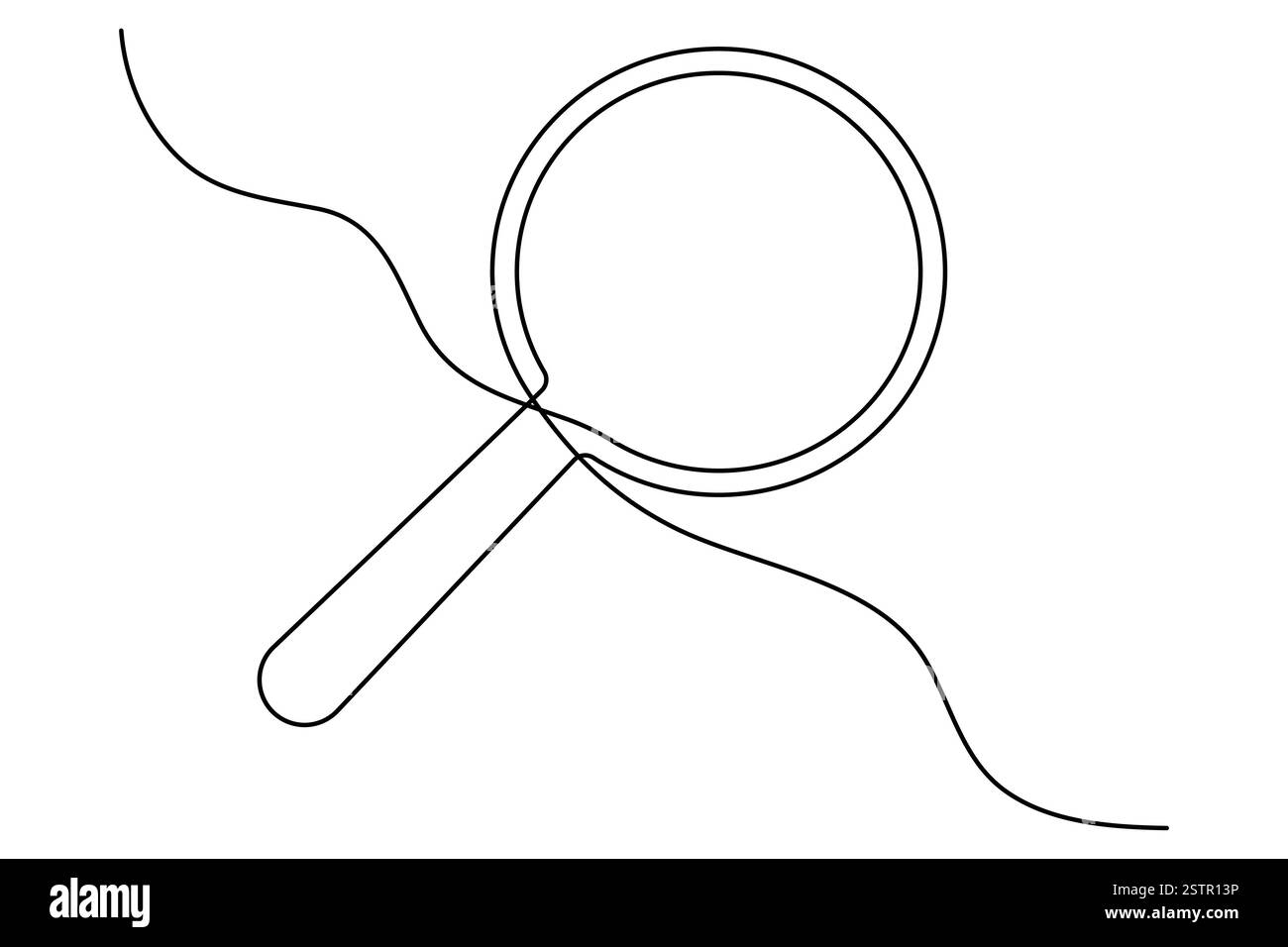 Magnifying glass in continuous one line drawing of Magnifying glass ...