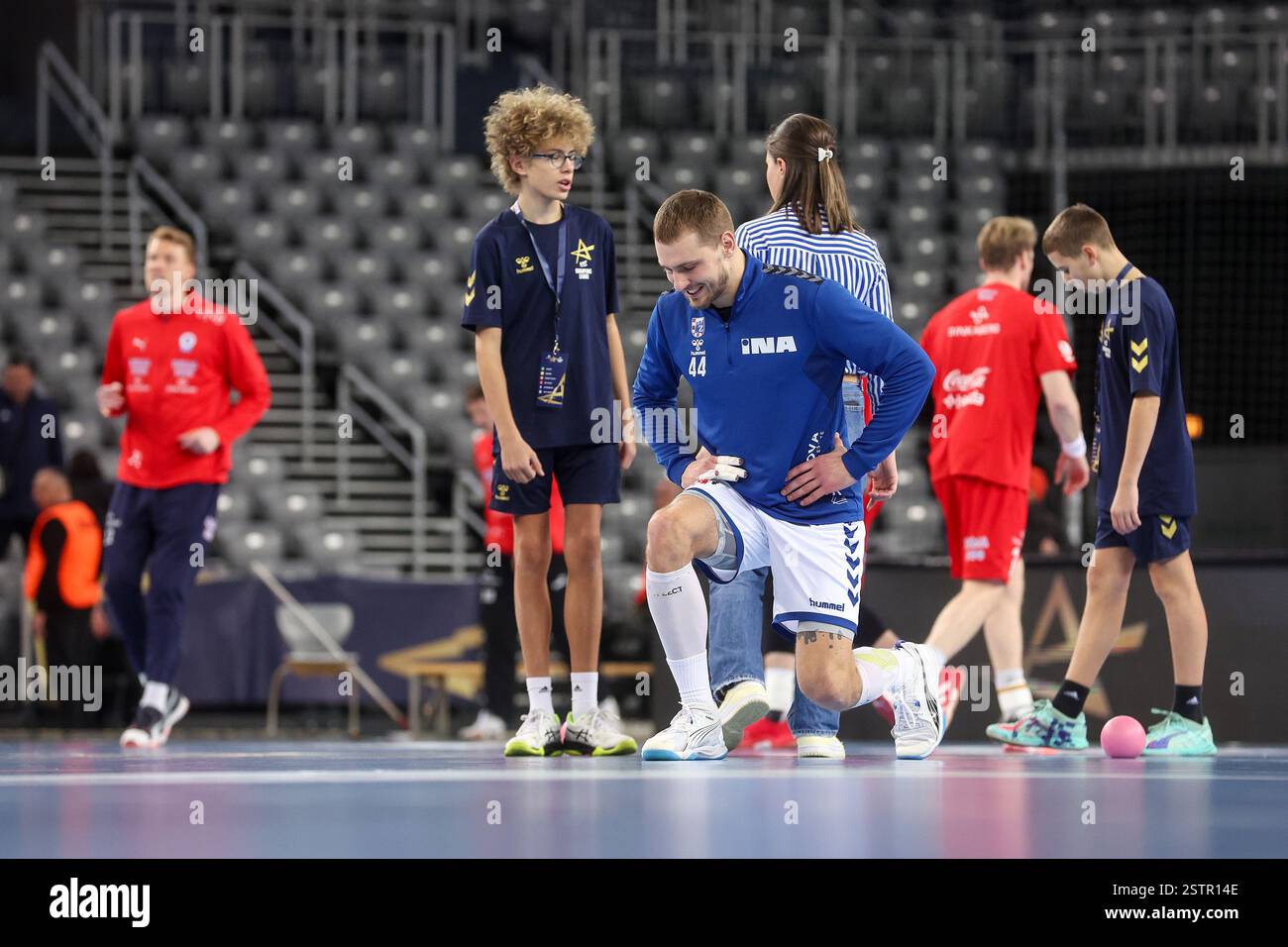 Zagreb, Croatia. 19th Feb, 2025. ZAGREB, CROATIA - FEBRUARY 19: Ihar Bialiauski of HC Zagreb ...