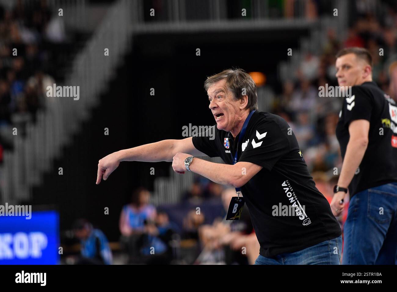 ZAGREB, CROATIA - FEBRUARY 19: HC Zagreb Head Coach Velimir Petkovic during EHF Champions League ...