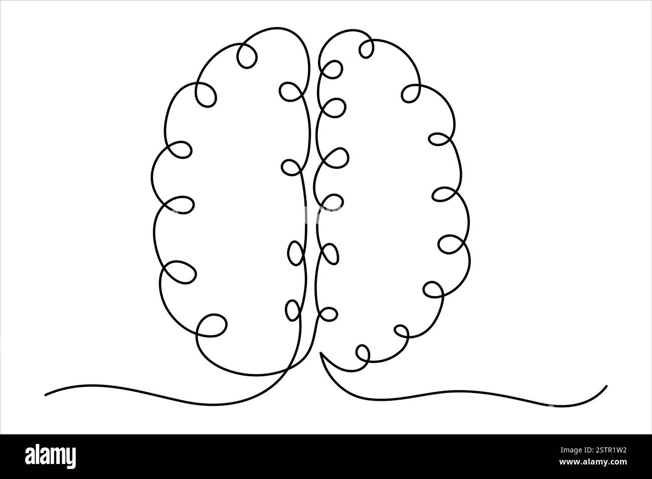 Human brain continuous one line drawing concept of Hand drawn ...