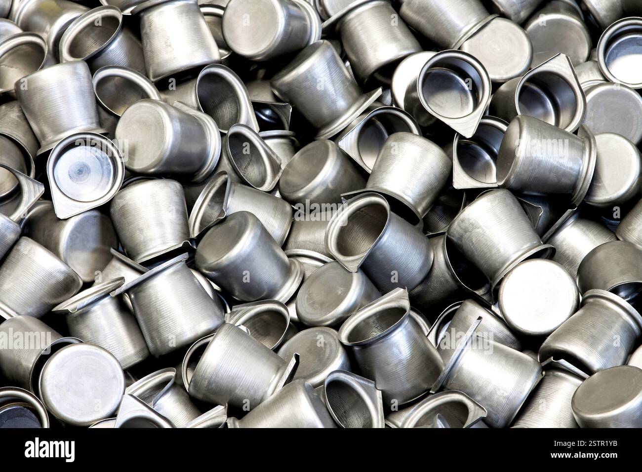 Bunch of raw metal coffee pots blanks Stock Photo - Alamy