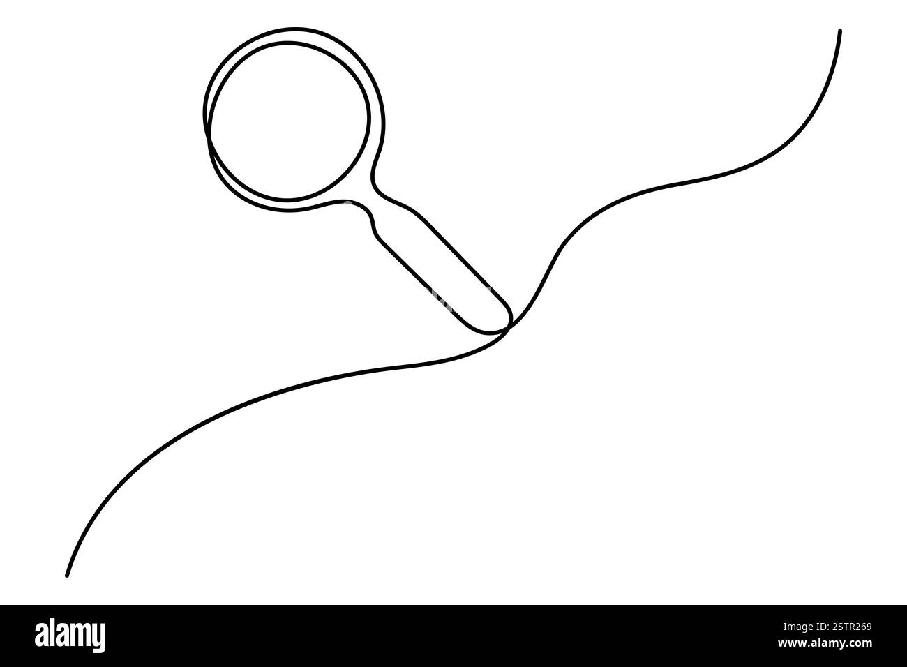 Line drawing magnifying glass examining Black and White Stock Photos ...