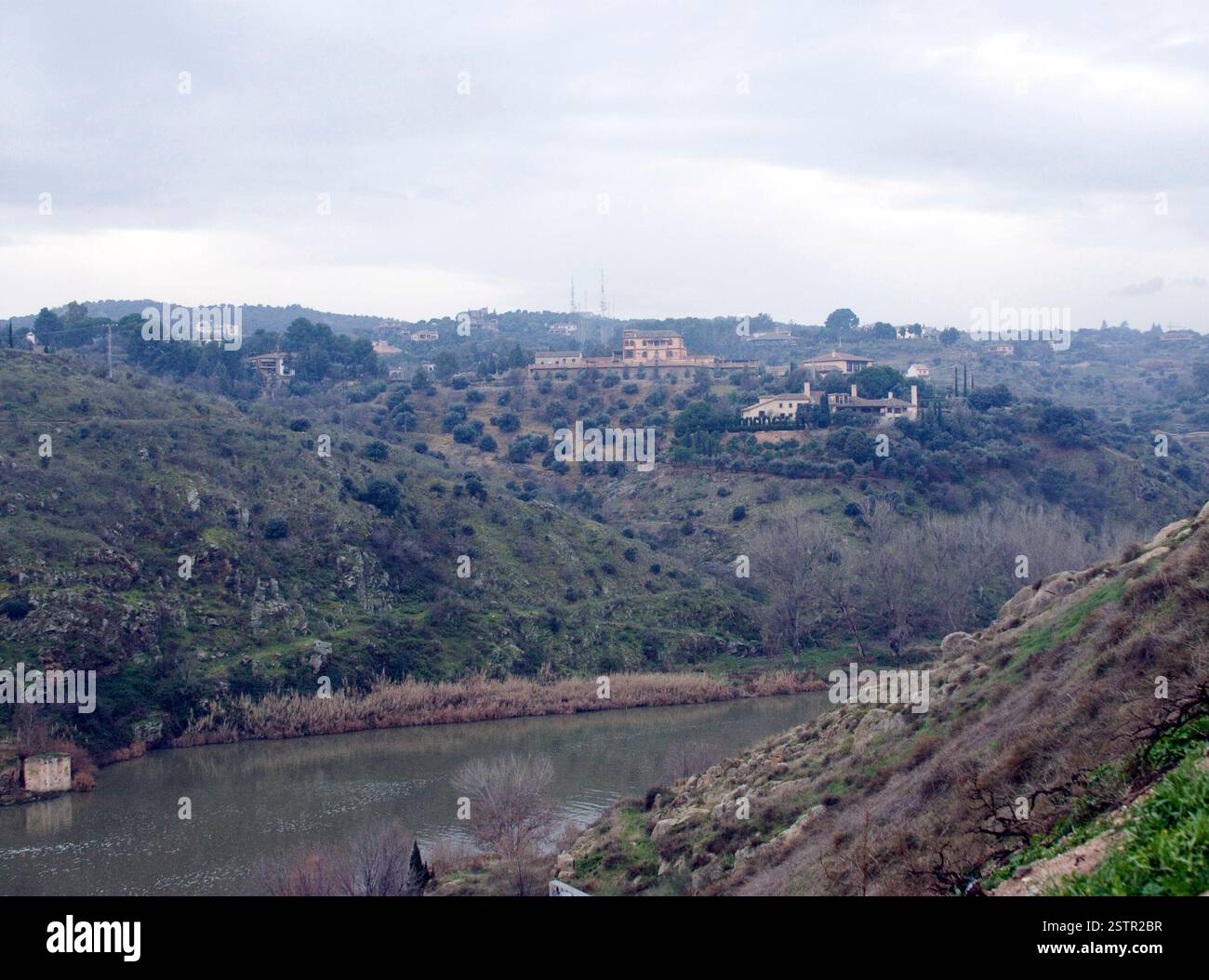 Natural landscape with a river and surrounding vegetation. Rural beauty ...