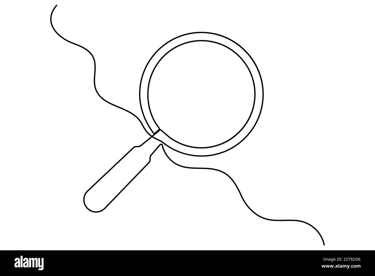 Magnifying glass in continuous one line drawing of Magnifying glass ...