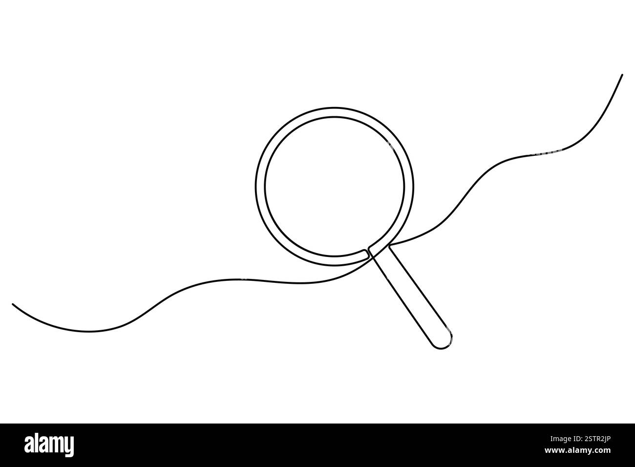 Magnifying glass in continuous one line drawing of Magnifying glass ...