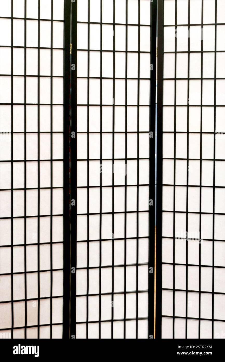 Japanese style screen shade made paper and wood hi-res stock ...