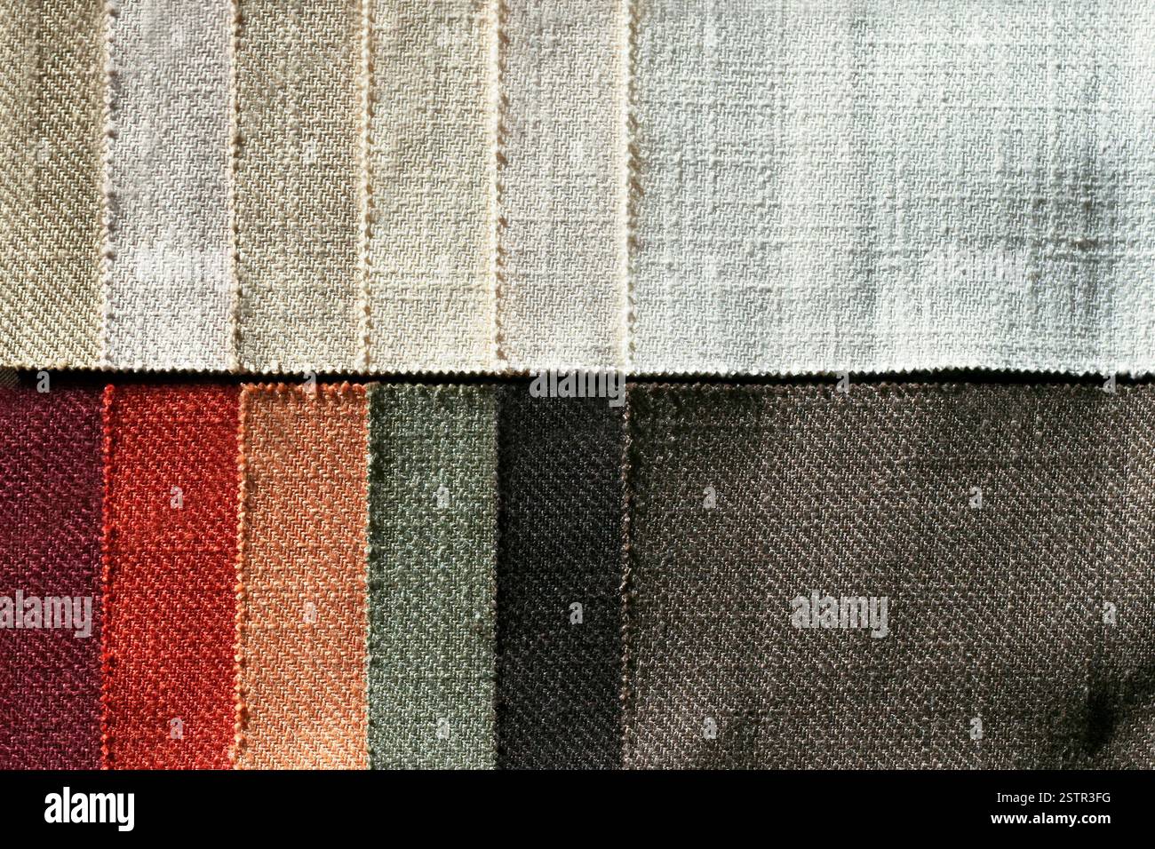 Color palette sample picker of linen fabrics Stock Photo - Alamy
