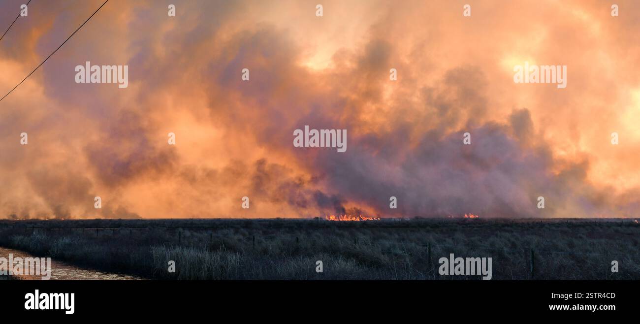 Middleton wildfire near Stowell in Texas Stock Photo - Alamy