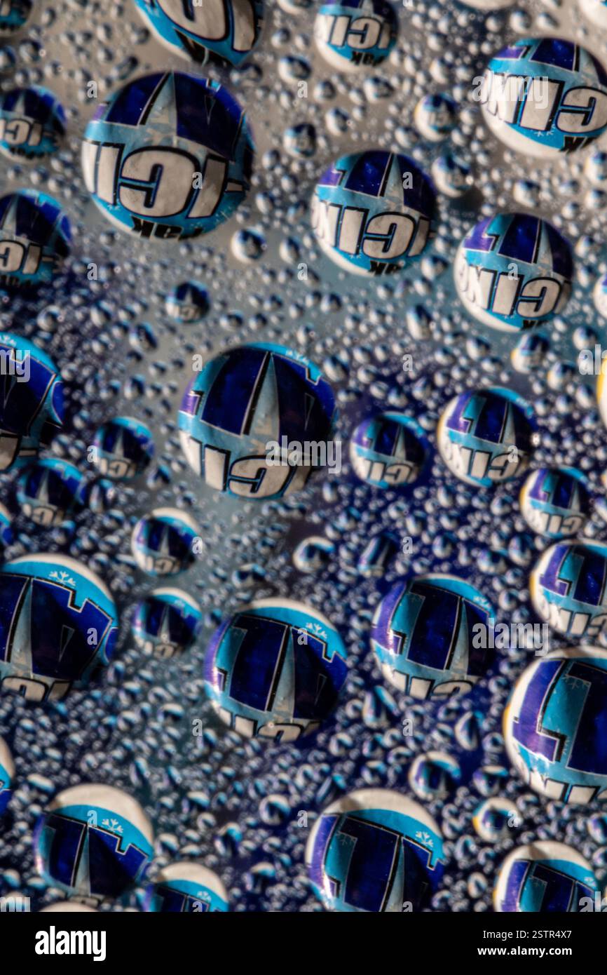 Very close up arresting, ethereal, colour infused refraction in water ...