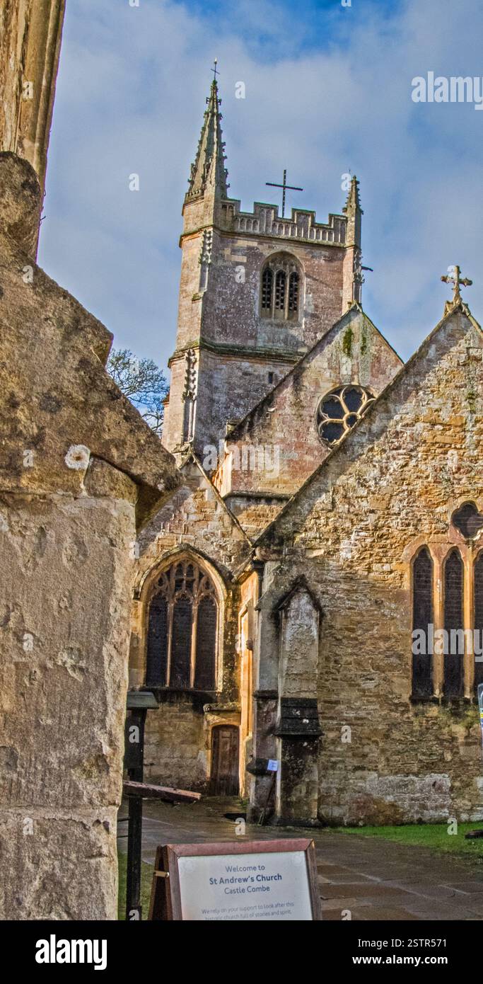 St Andrew's Church, Castle Combe Stock Photo - Alamy