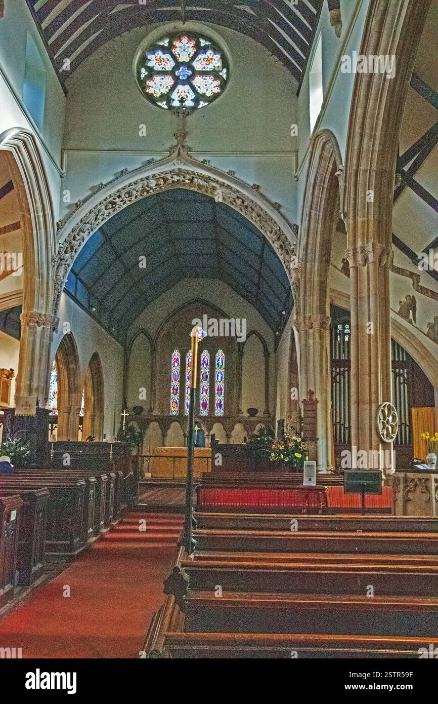Interior of St Andrews Church, Castle Combe Stock Photo - Alamy