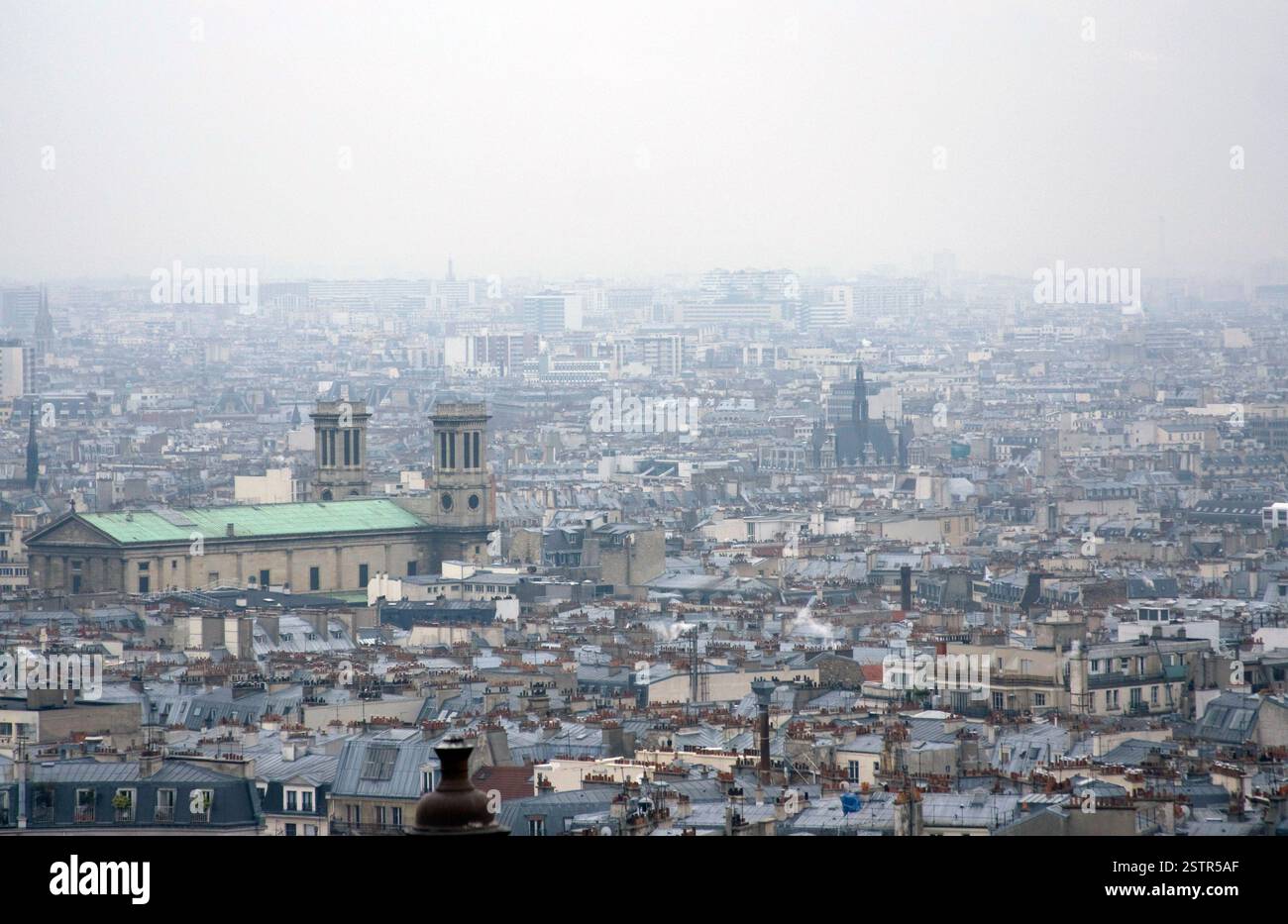 Expansive cityscape viewed from above. Urban density, uniform ...