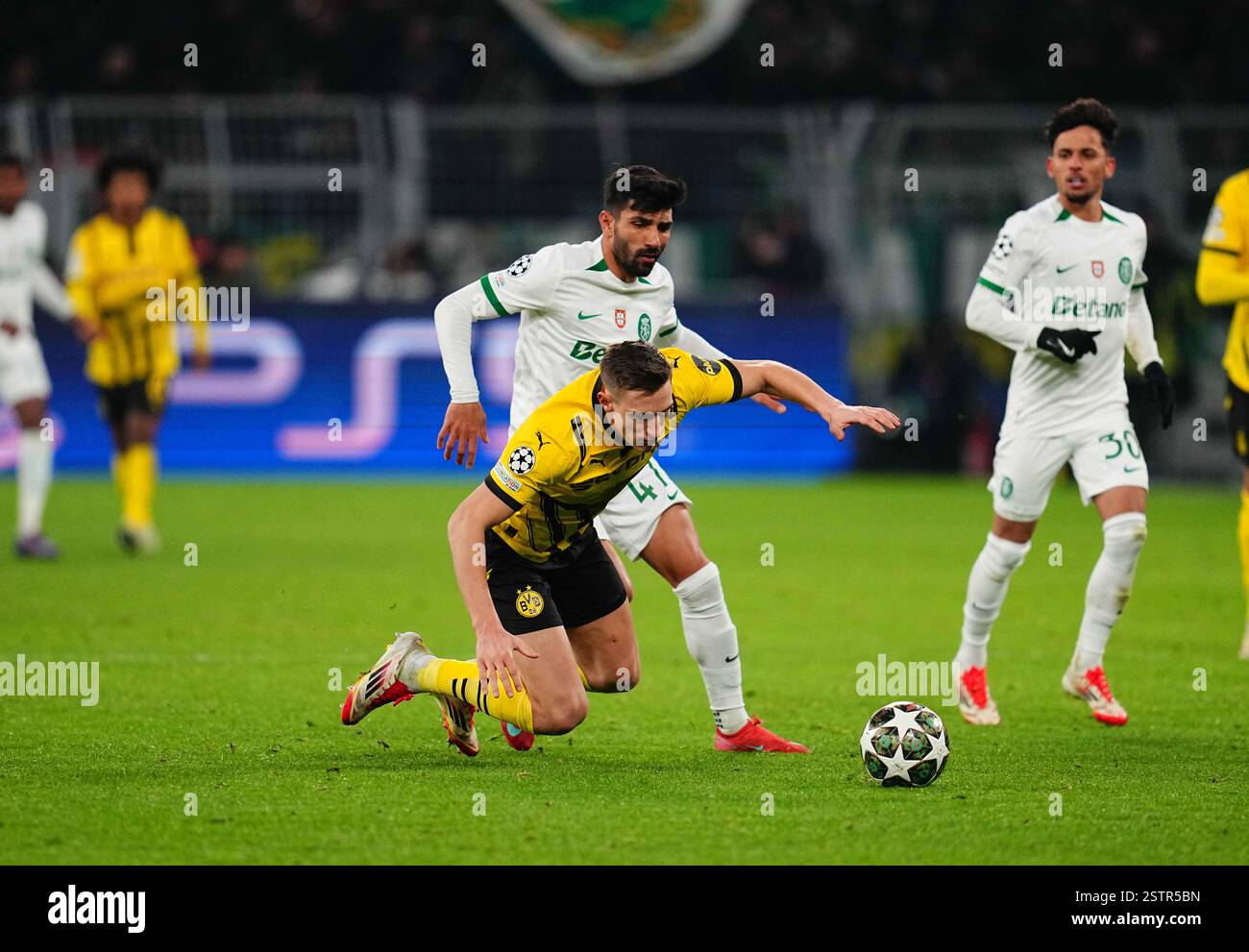 Signal Luna Park, Dortmund, Germany. 19th Feb, 2025. Nico Schlotterbeck of Borussia Dortmund and ...