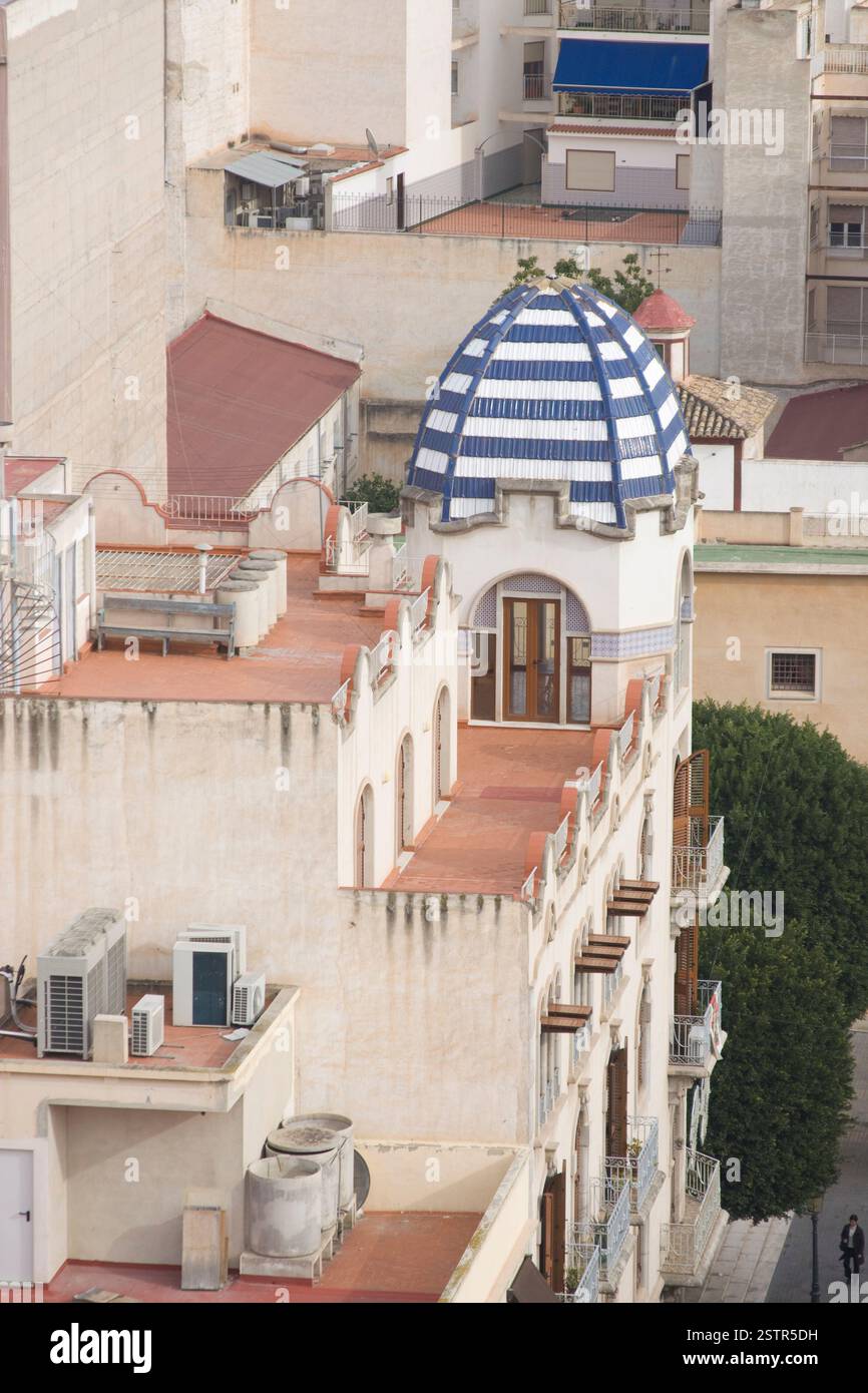 Architectural details of a building with a striped dome, showing its ...