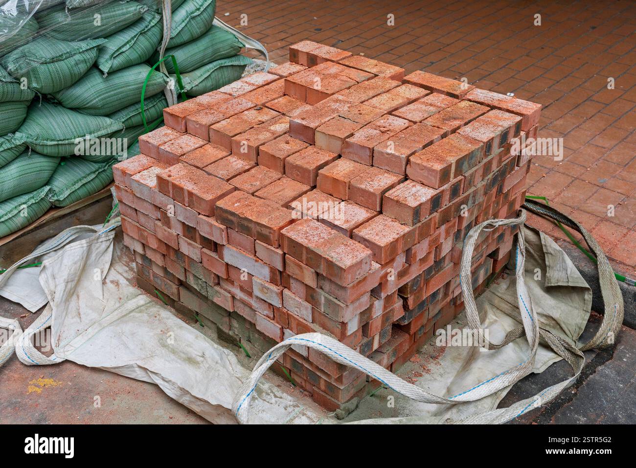 New bricks material delivery at construction site hi-res stock ...