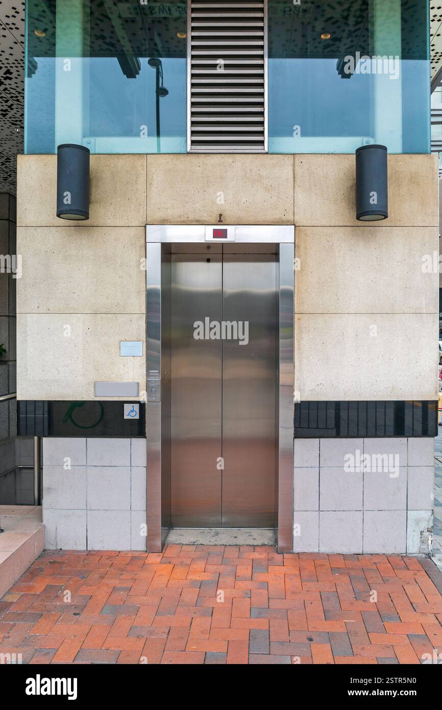 Lift Door Box Structure at Street Transport Stock Photo - Alamy