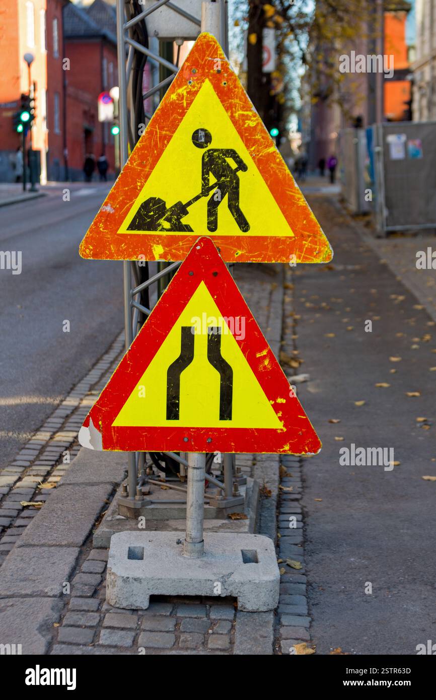 Temporary Sign Pole Stock Photo - Alamy