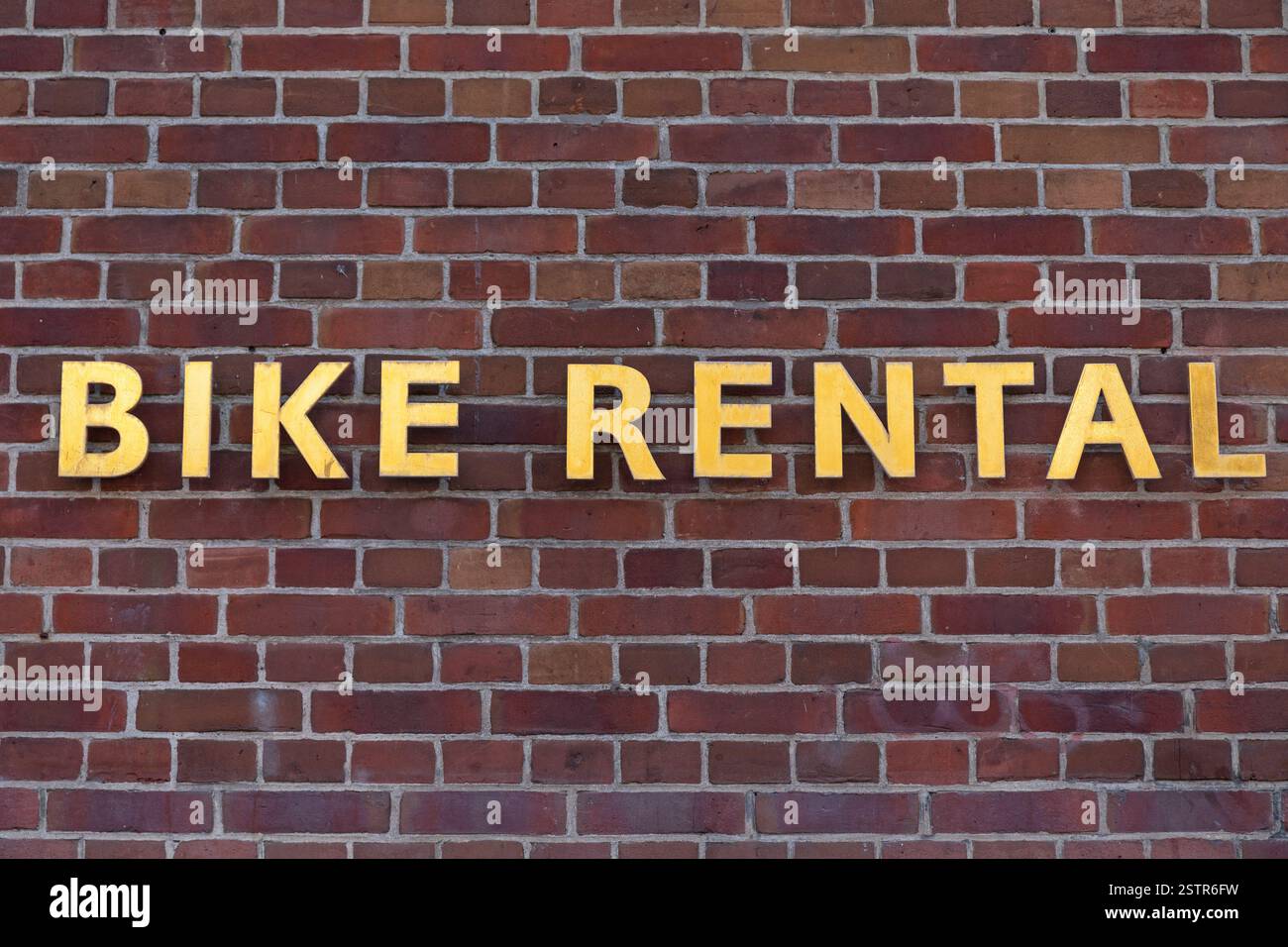 Bike Rental Sign Stock Photo - Alamy