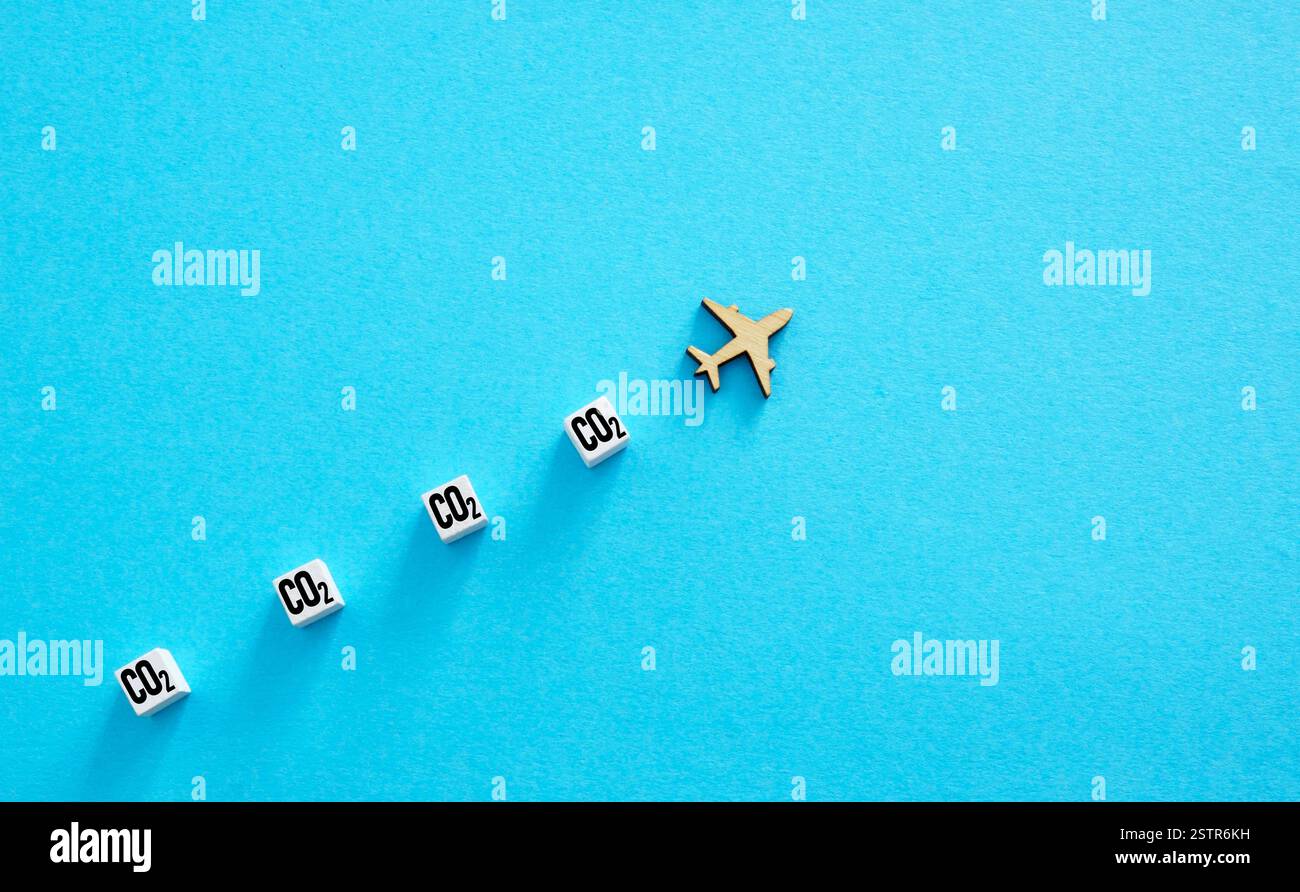 Airplane model and CO2 as a symbol of aviation emissions and ...