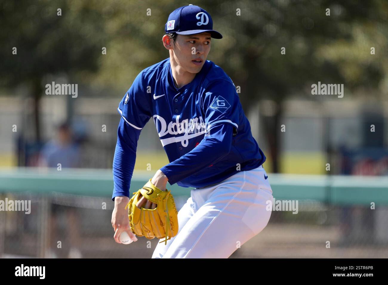 Los Angeles Dodgers pitcher Roki Sasaki (11) throws during his first ...