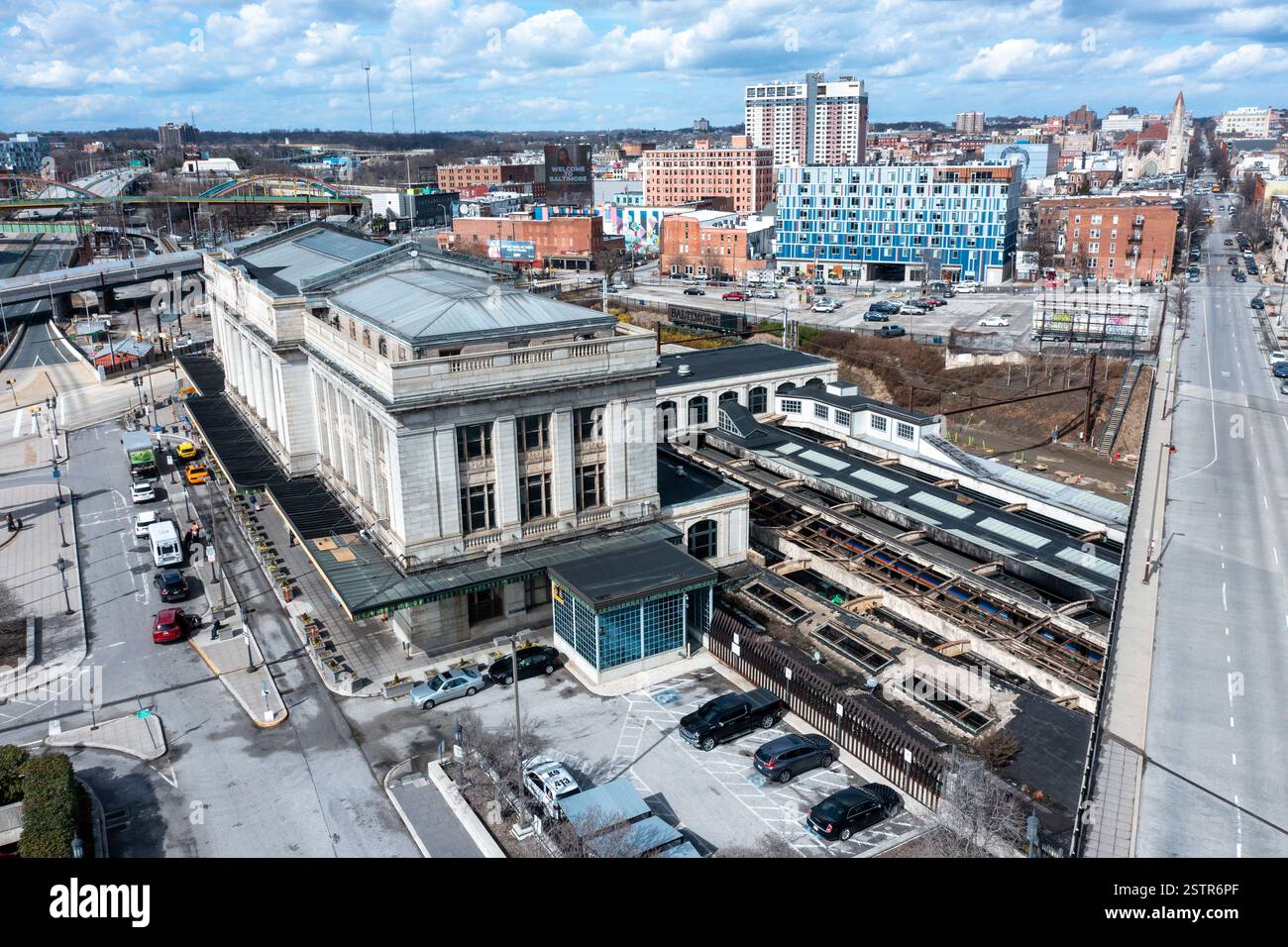 Baltimore Maryland - February 23 2022: Aerial view of Penn Station and ...