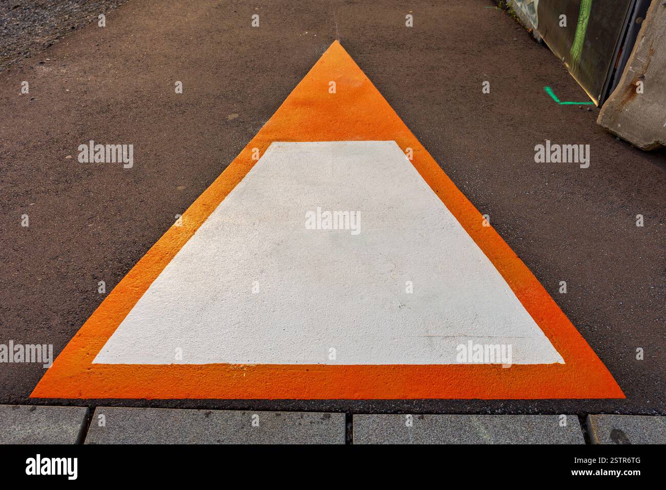 Triangle Sign Street Stock Photo - Alamy