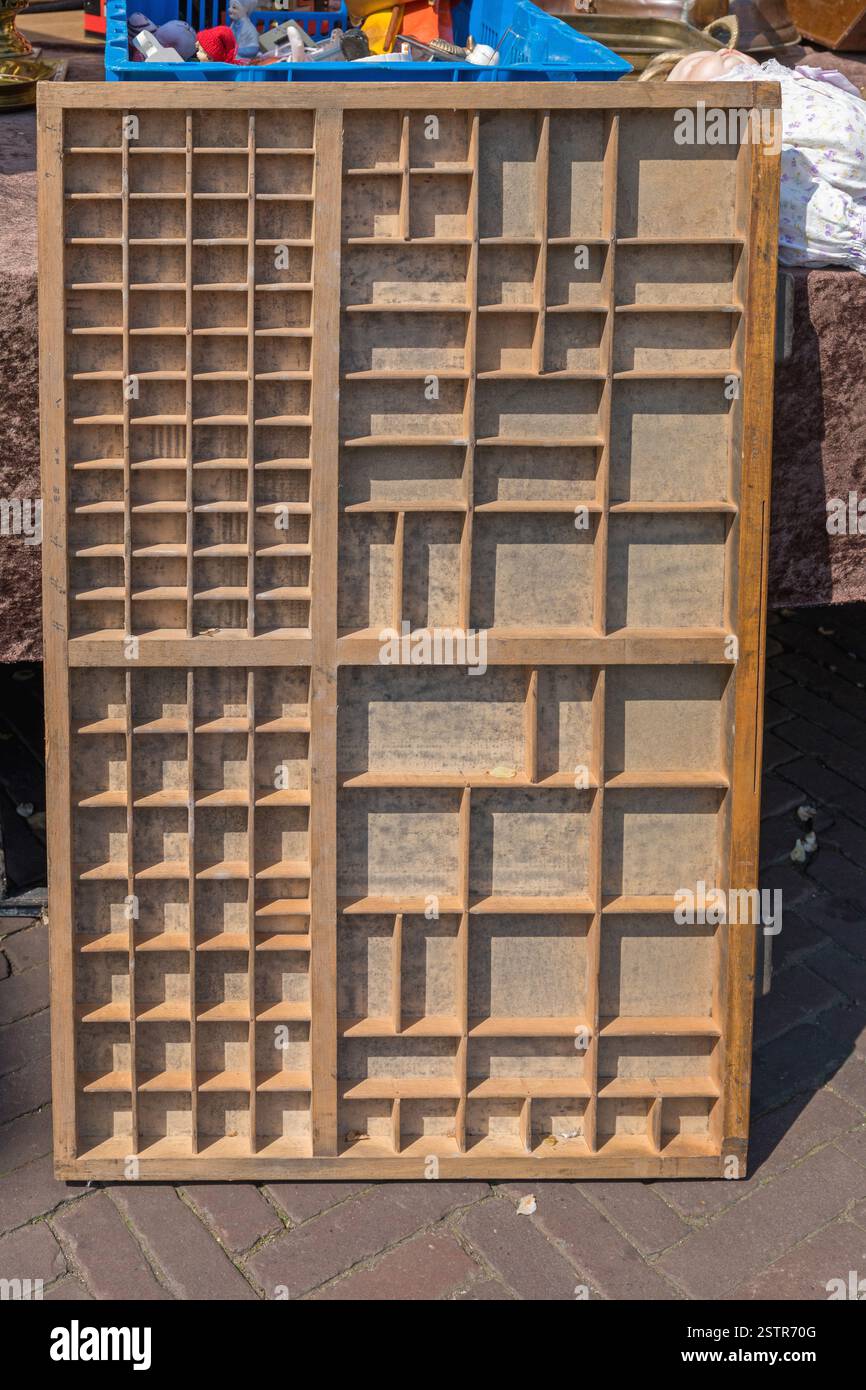 One big wooden retro printer drawer shelf hi-res stock photography and ...