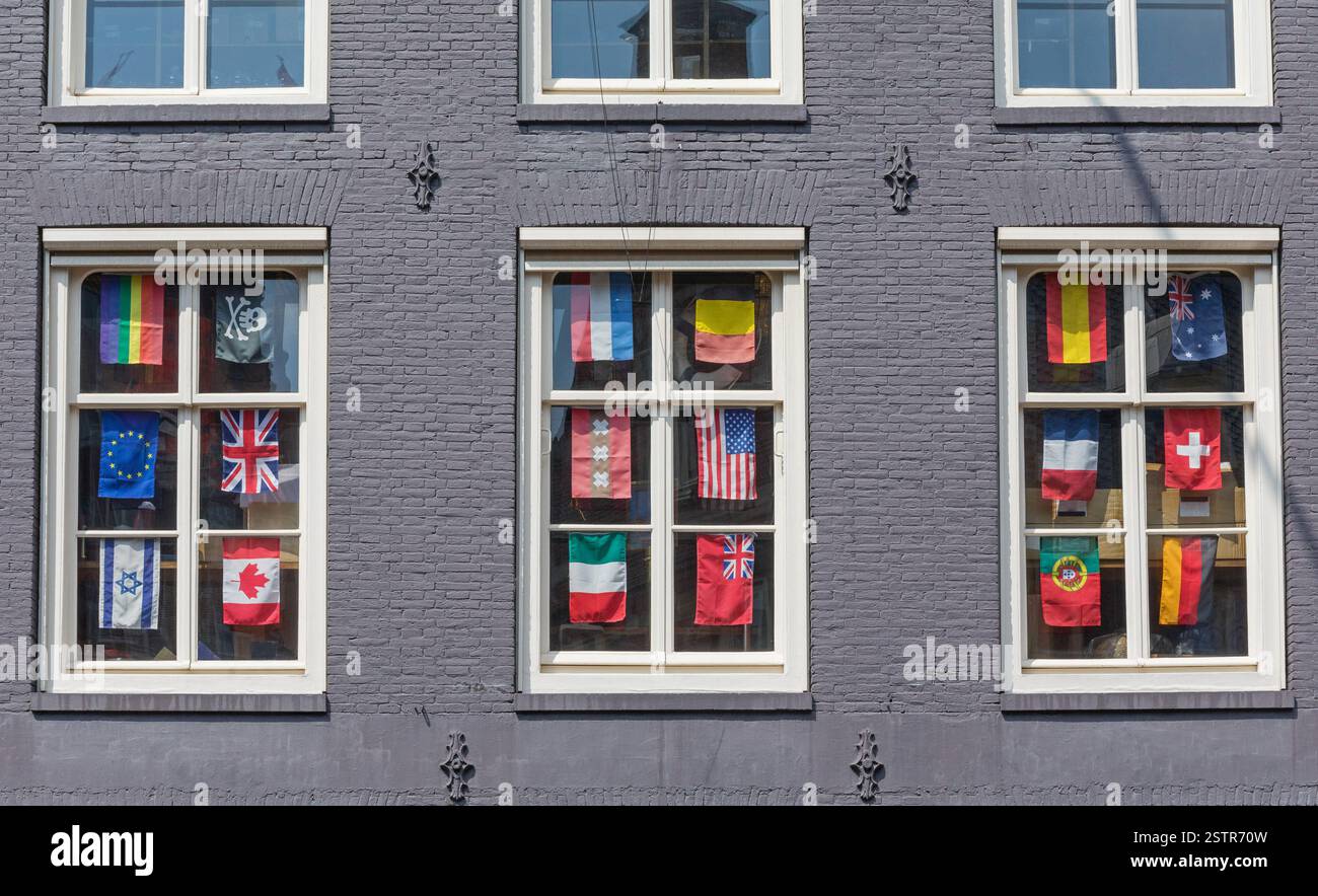 Flags in Windows Stock Photo - Alamy