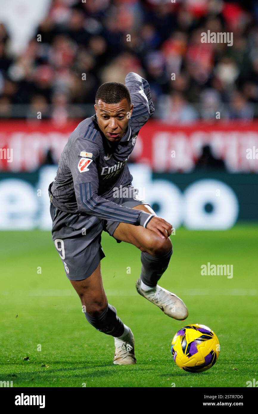 Girona, Spain. 7th December, 2024. Mbappe in action during the LaLiga ...