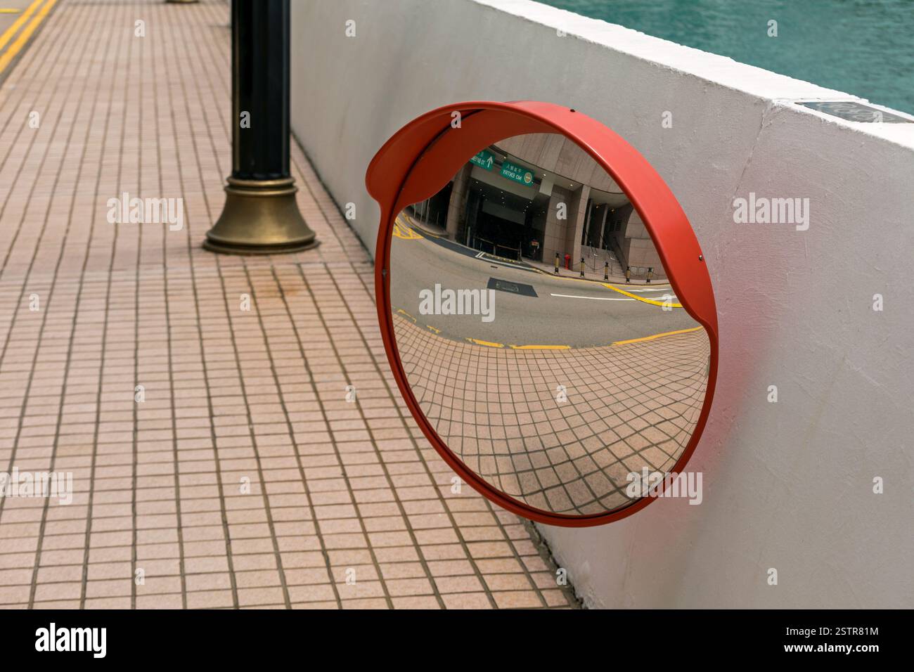 Convex traffic mirror safety driveway visibility hi-res stock ...