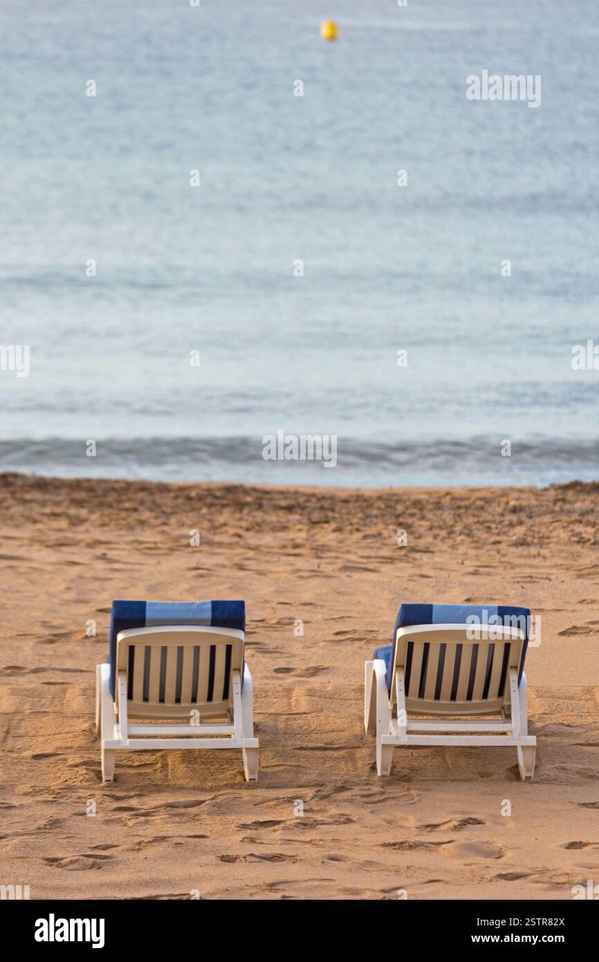 Two Beach Chairs Stock Photo - Alamy