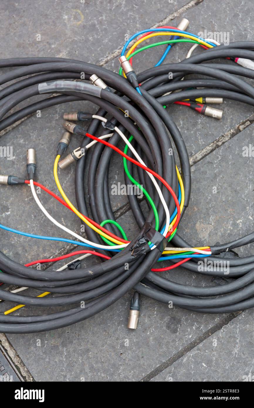 Audio Cables Coils Stock Photo - Alamy