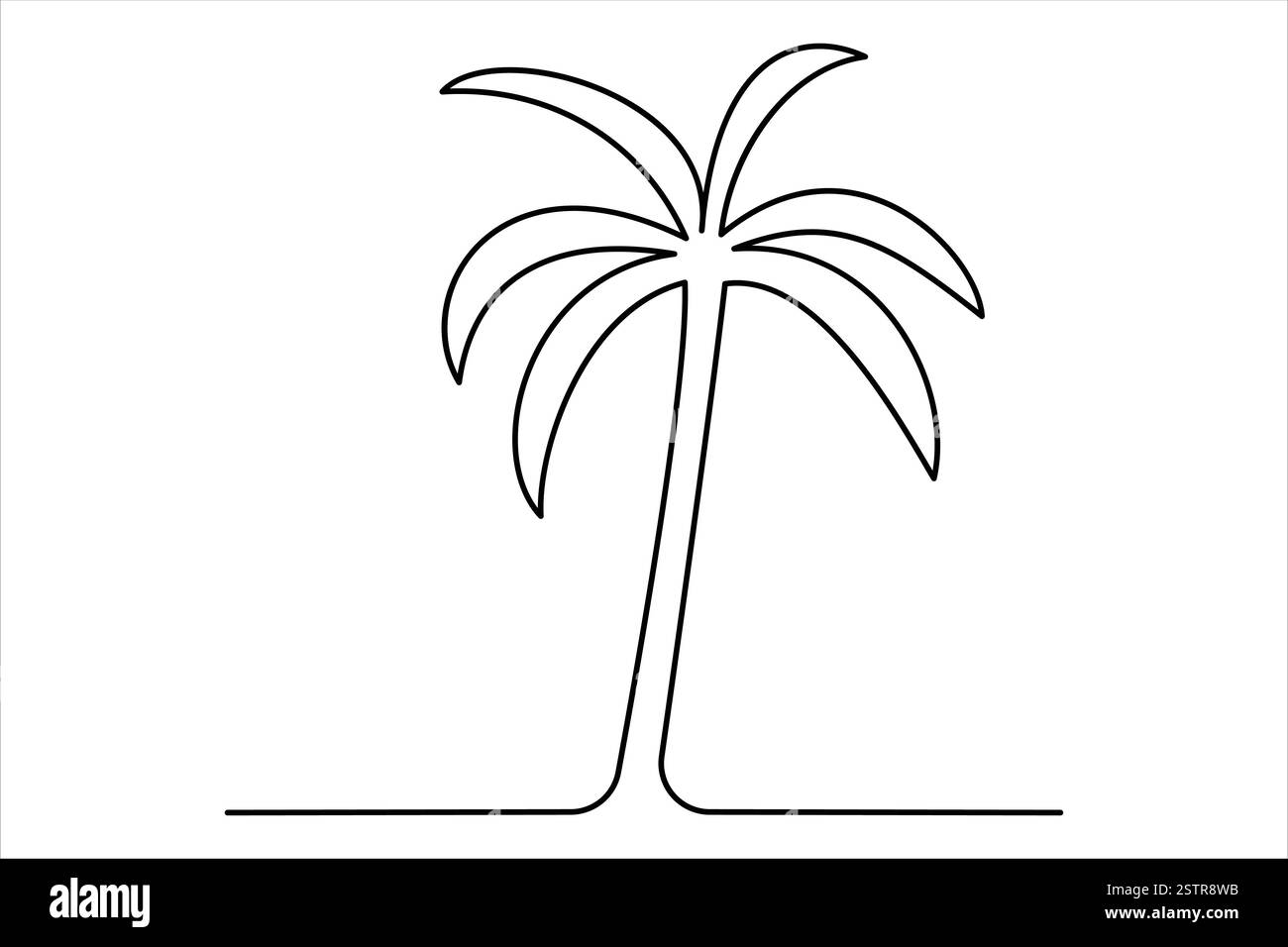 Continuous one line palm tree drawing Isolated on white background ...