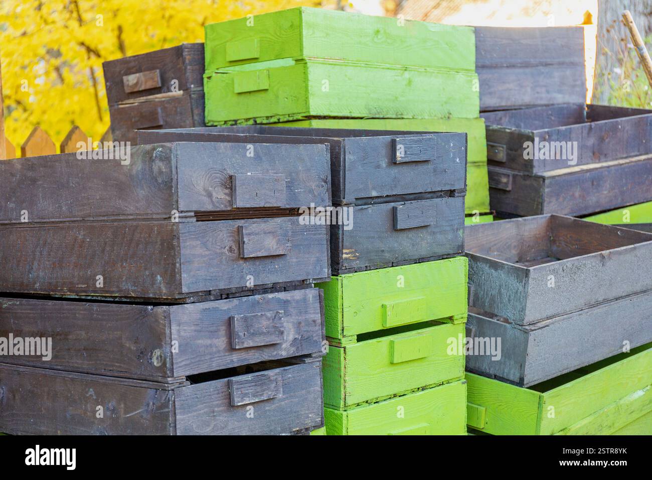 Stack Boxes Crates Stock Photo - Alamy