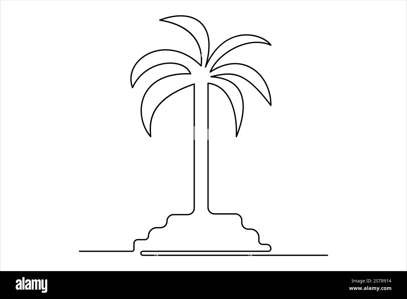 Continuous one line palm tree drawing Isolated on white background ...