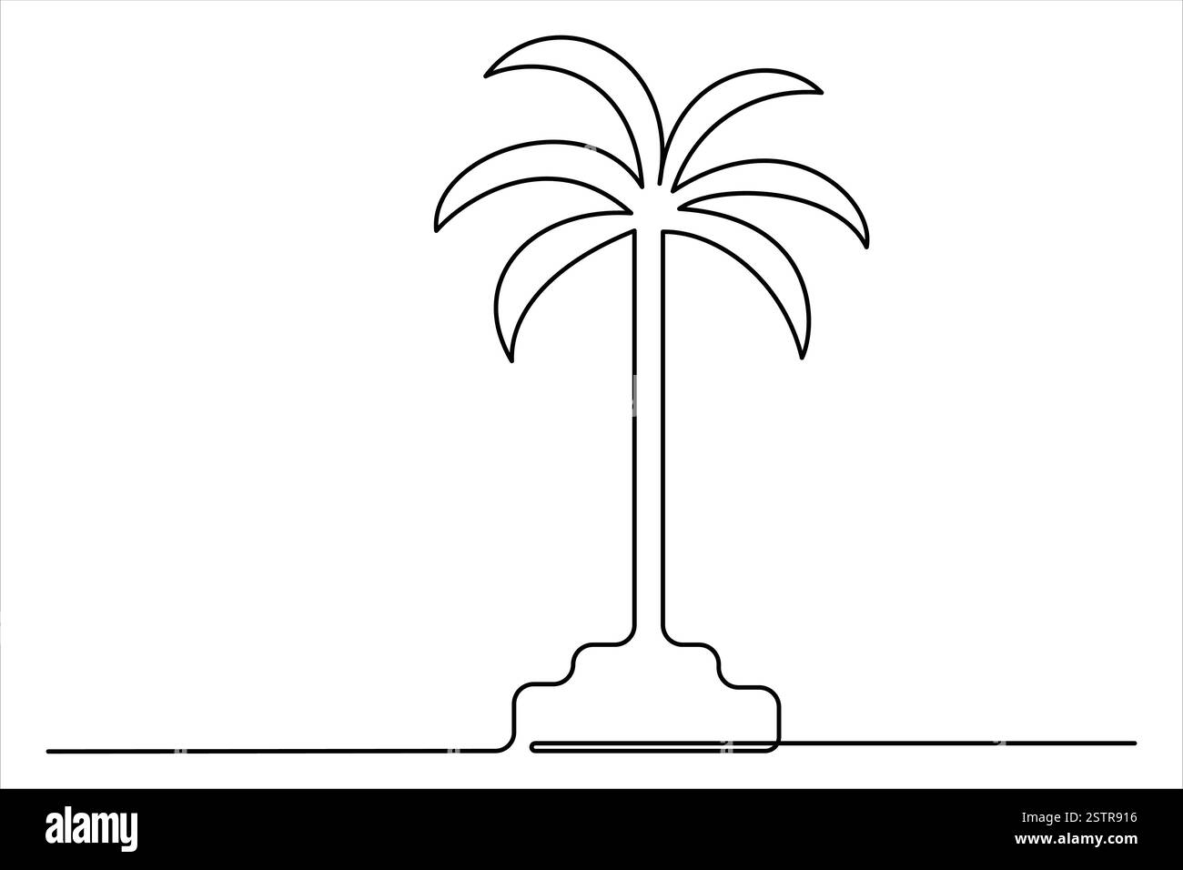 Continuous one line palm tree drawing Isolated on white background ...