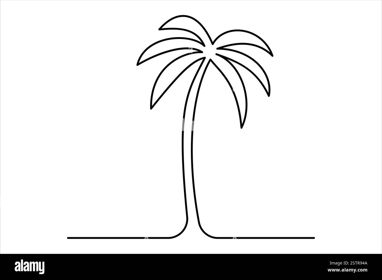 Continuous one line palm tree drawing Isolated on white background ...